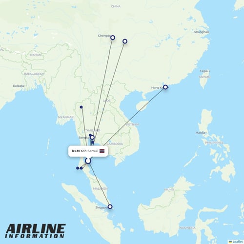 Bangkok Airways airline - PG - flights, aircrafts, destinations ...