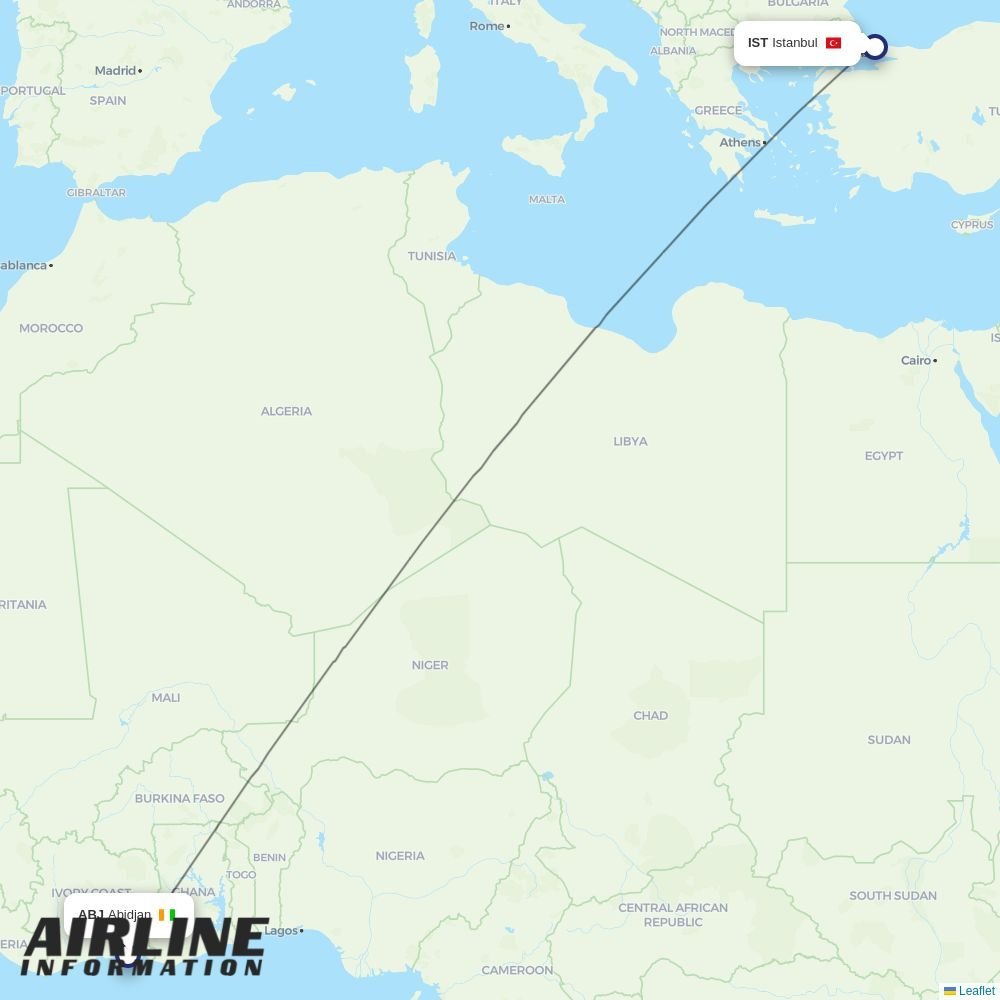 Airlines with flights from Abidjan to Istanbul (ABJ to IST) | Airline ...