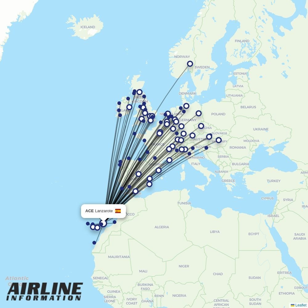 Volotea flights from Lanzarote (ACE) | Airline Information