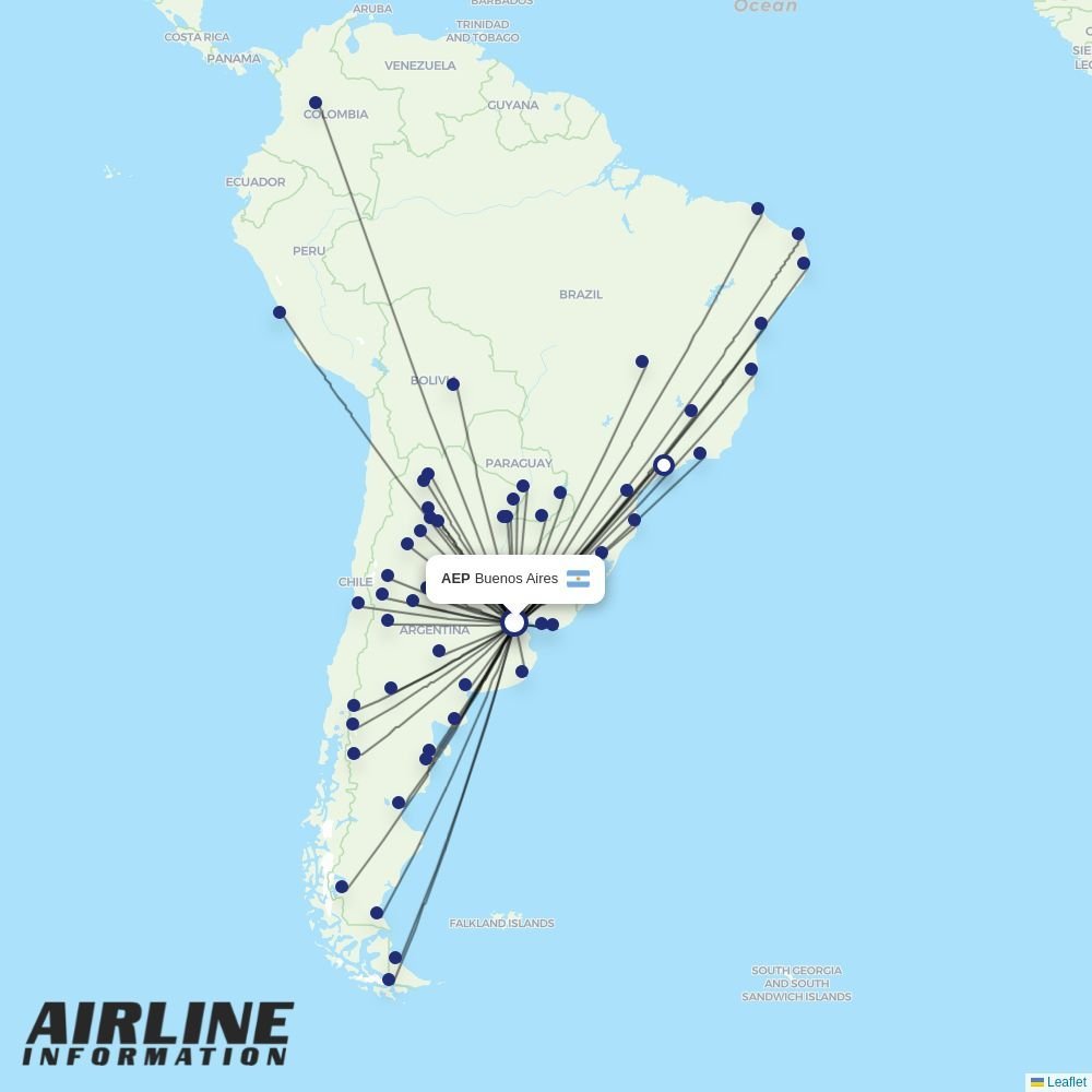 Aerolineas Argentinas flights from Buenos Aires (AEP) | Airline Information