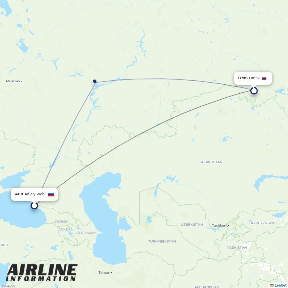 Airlines with flights from Adler/Sochi to Omsk (AER to OMS) | Airline ...