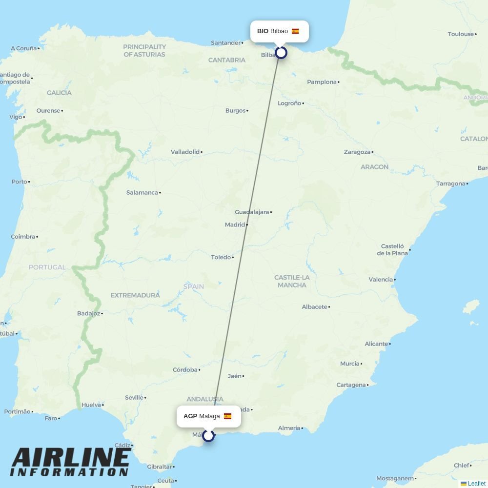 Airlines with flights from Malaga to Bilbao (AGP to BIO) | Airline ...