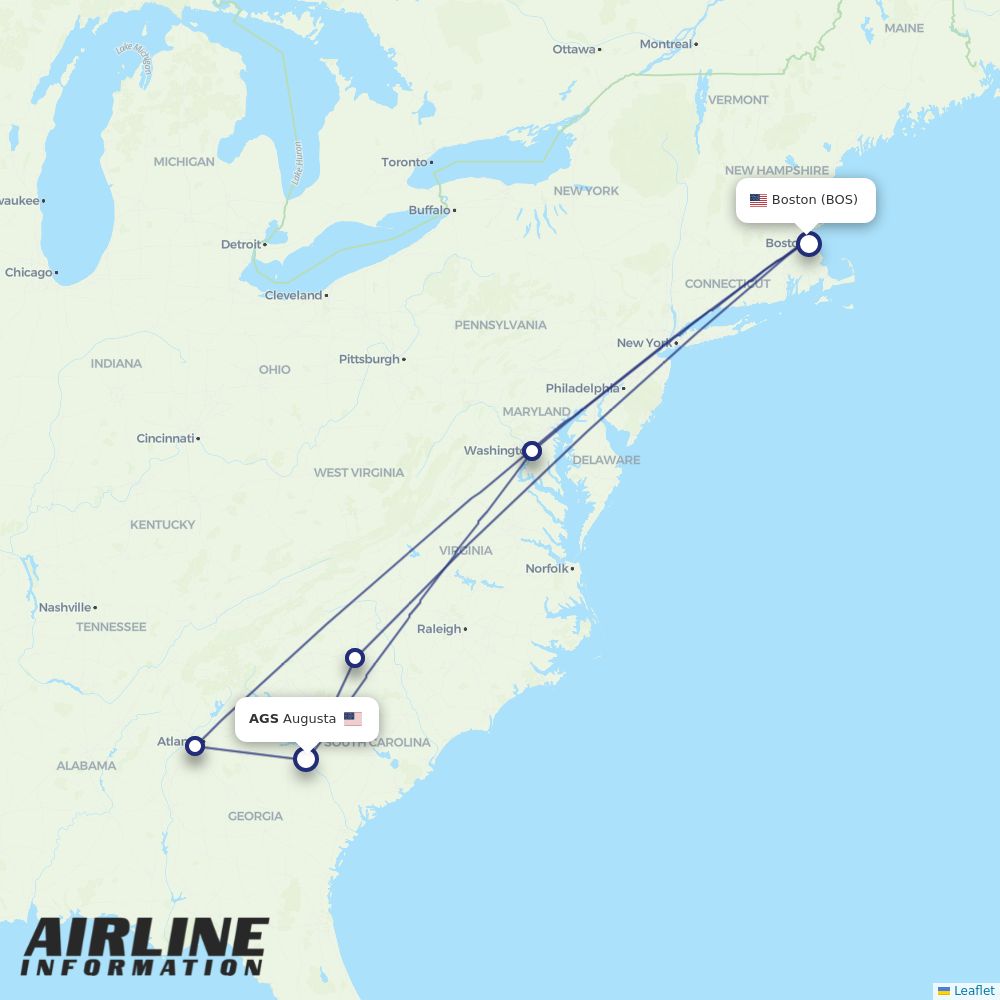 Airlines with flights from Augusta to Boston (AGS to BOS) | Airline ...