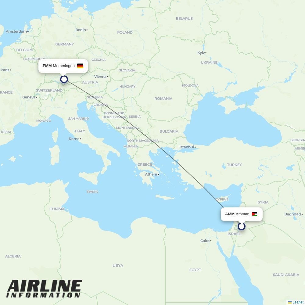 Airlines with flights from Amman to Memmingen (AMM to FMM) | Airline ...