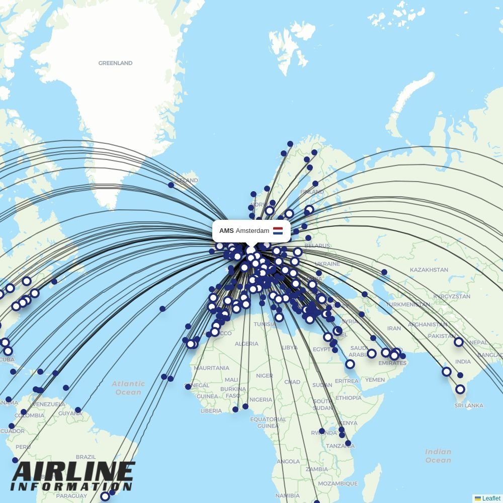 KLM flights from Amsterdam (AMS) | Airline Information