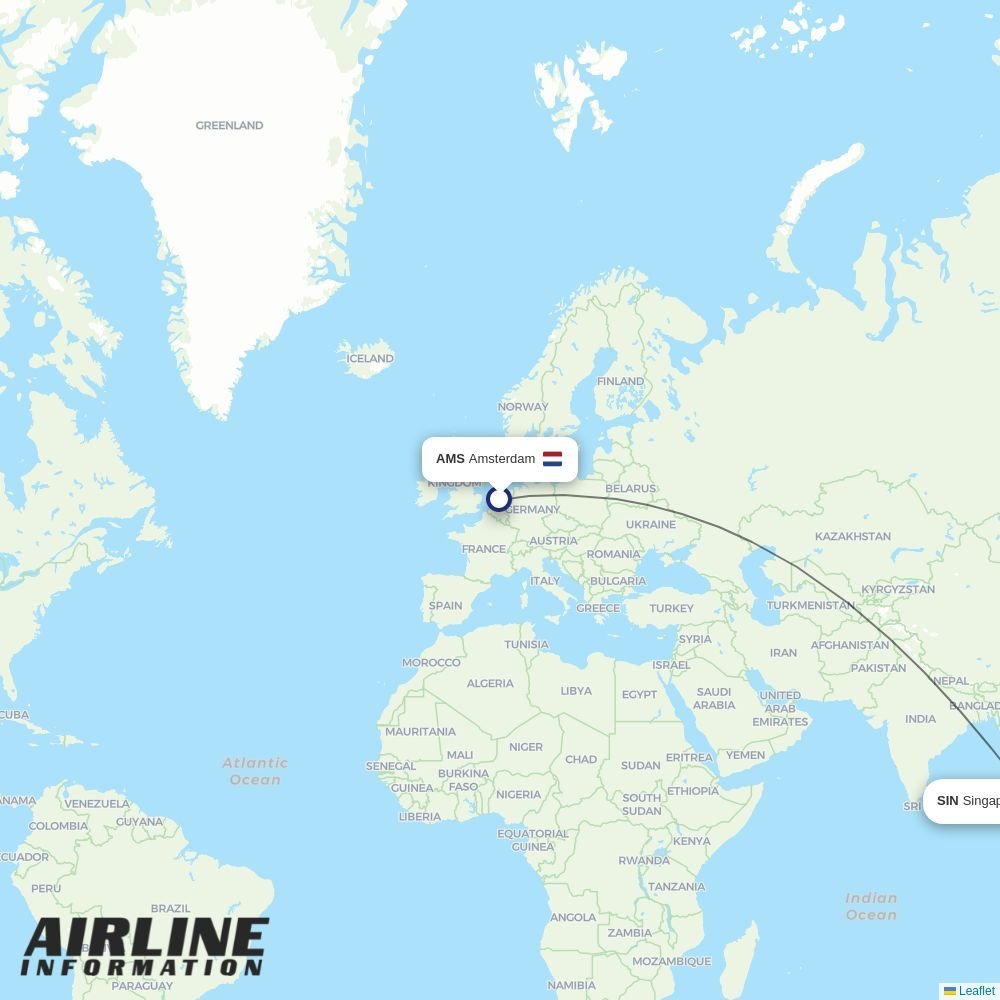 Airlines with flights from Amsterdam to Singapore (AMS to SIN ...