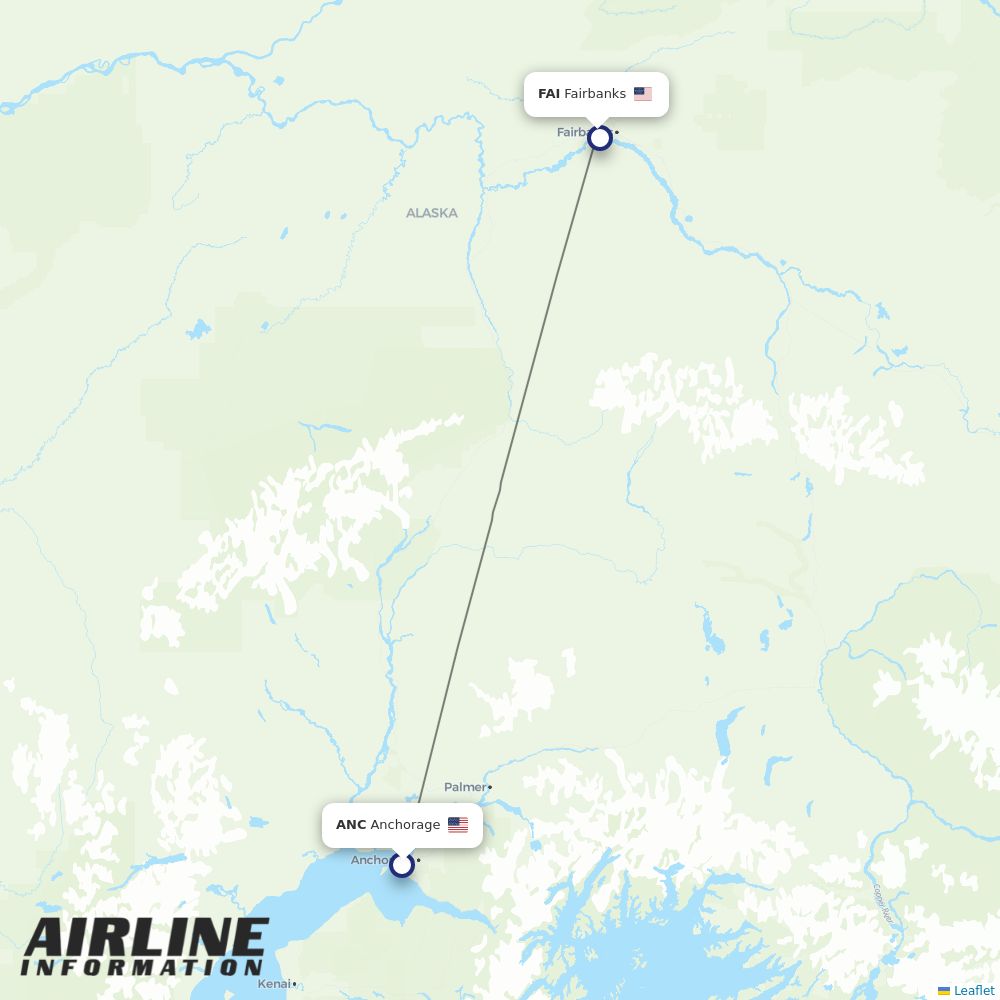 Airlines with flights from Anchorage to Fairbanks (ANC to FAI ...