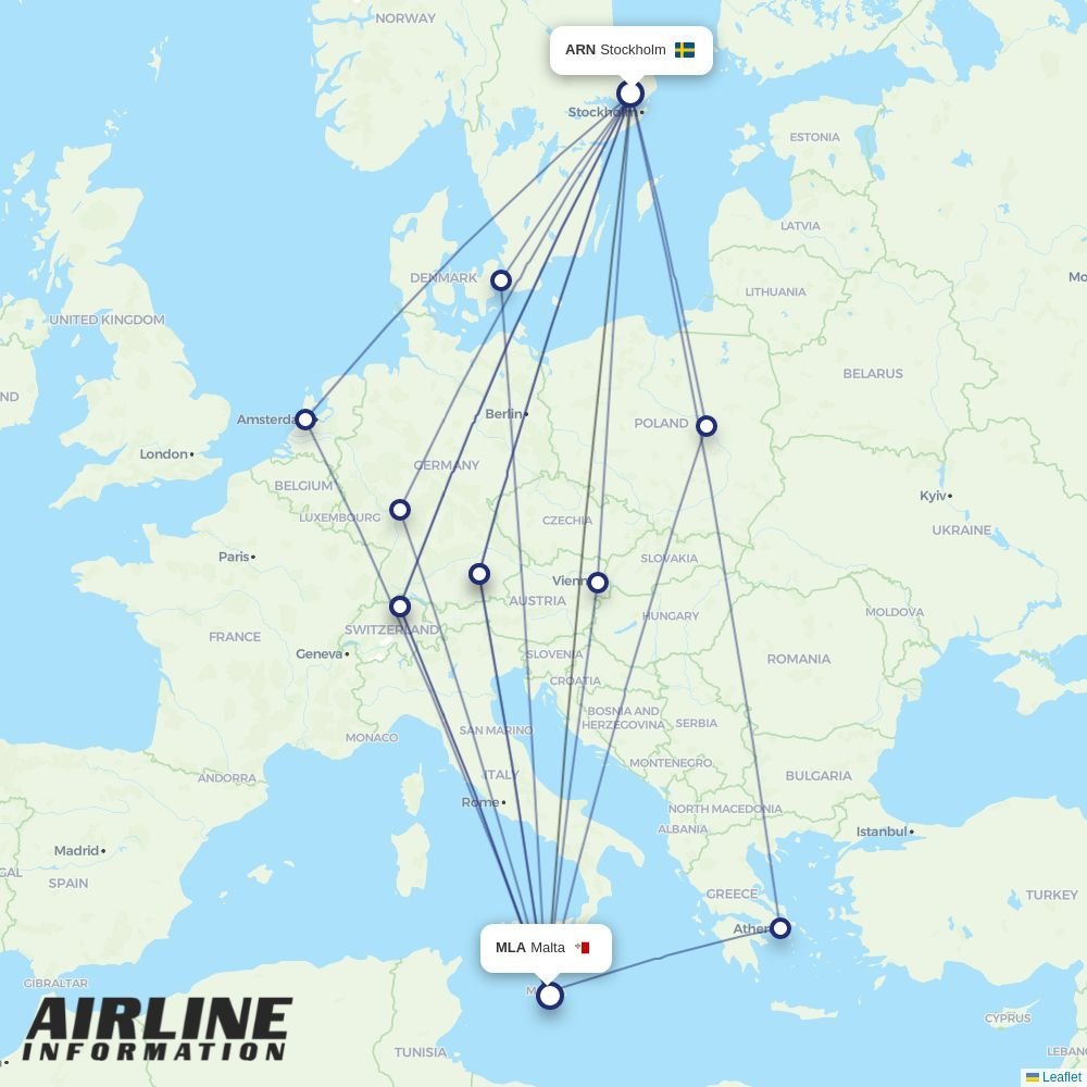 Airlines with flights from Stockholm to Malta (ARN to MLA) | Airline ...