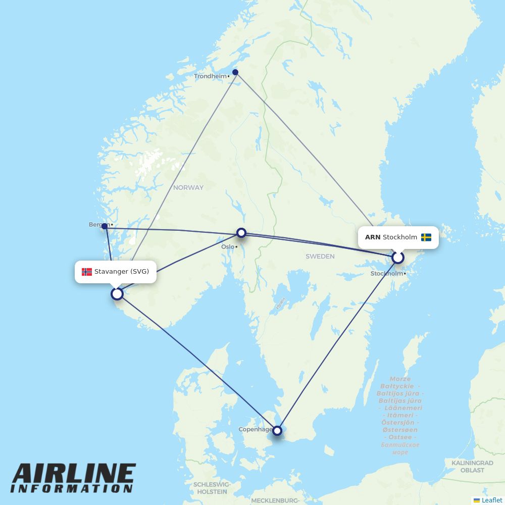 Airlines with flights from Stockholm to Stavanger (ARN to SVG ...