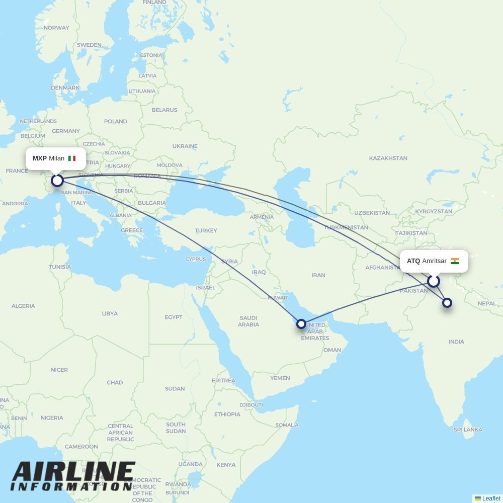 Airlines with flights from Amritsar to Milan (ATQ to MXP) | Airline ...