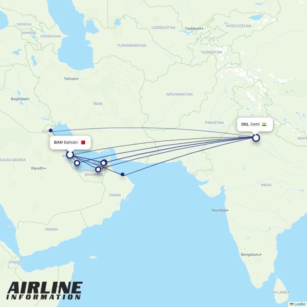Airlines with flights from Bahrain to Delhi (BAH to DEL) | Airline ...