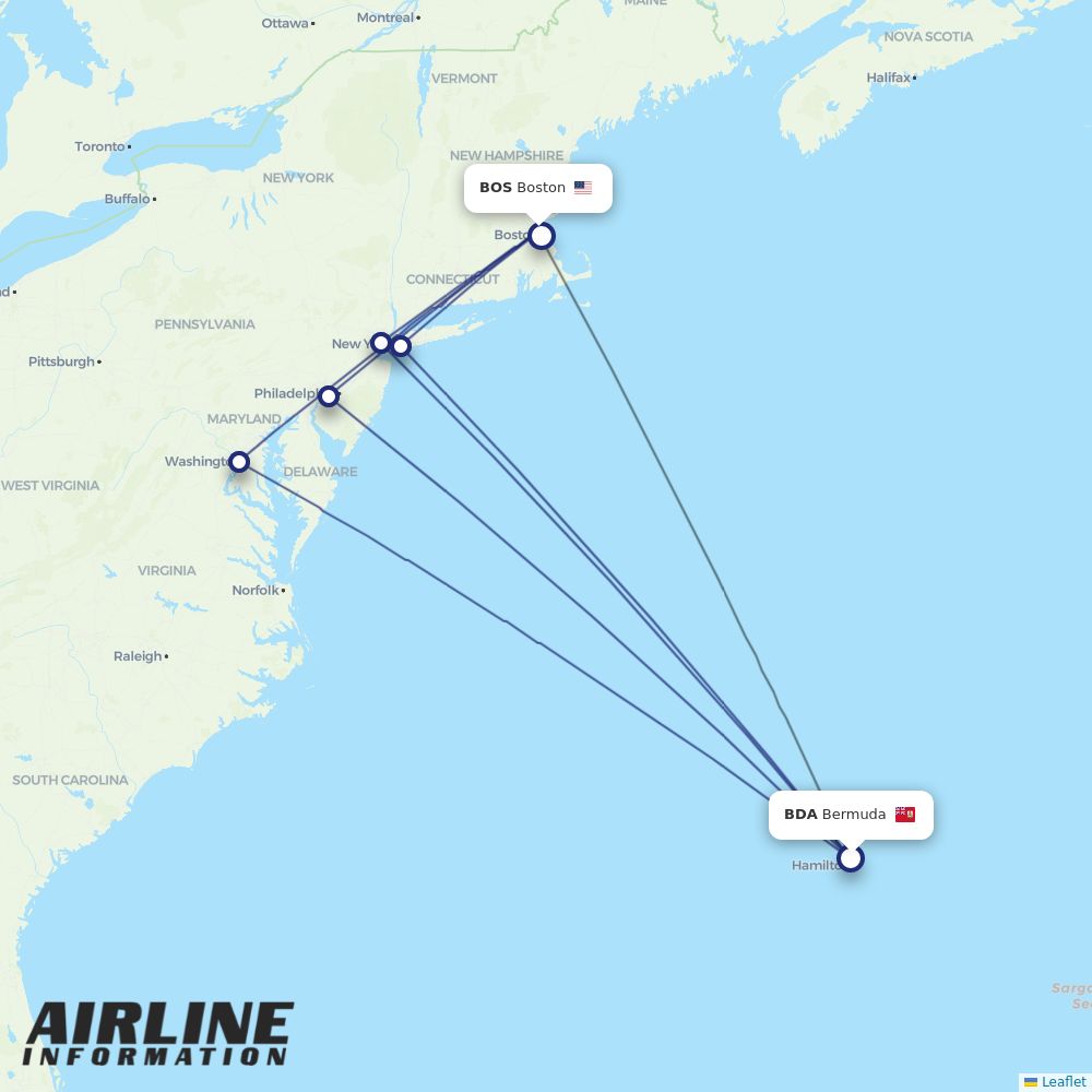 Airlines with flights from Bermuda to Boston (BDA to BOS) | Airline ...