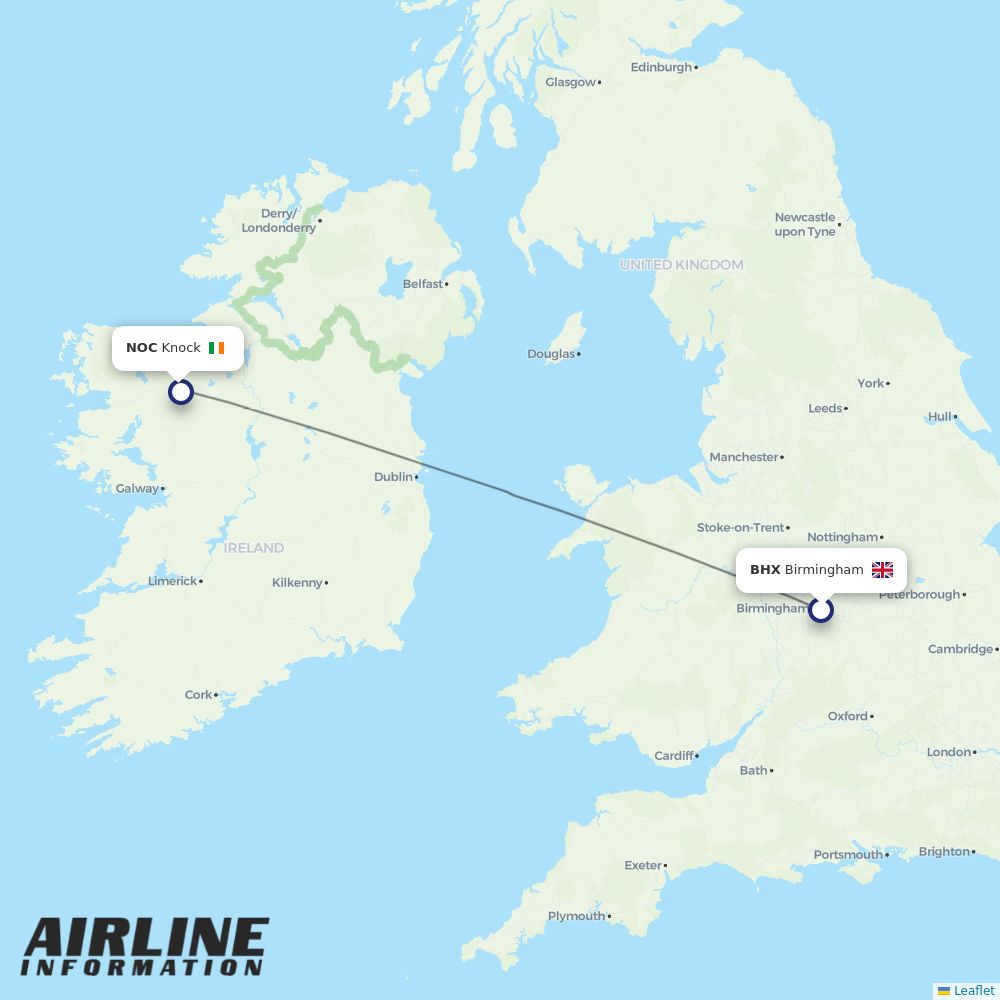 Airlines with flights from Birmingham to Knock (BHX to NOC) | Airline ...