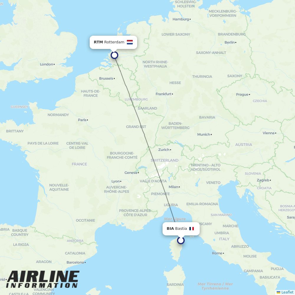 Airlines with flights from Bastia to Rotterdam (BIA to RTM) | Airline ...