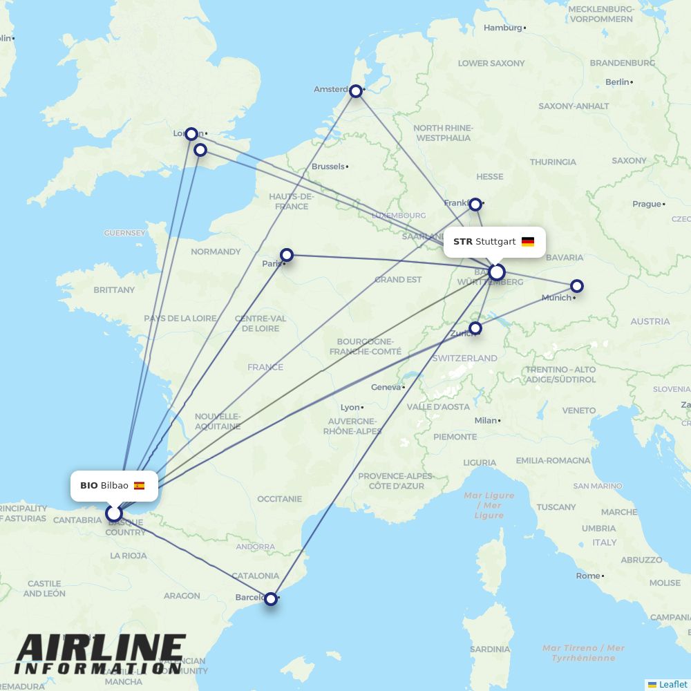 Airlines with flights from Bilbao to Stuttgart (BIO to STR) | Airline ...