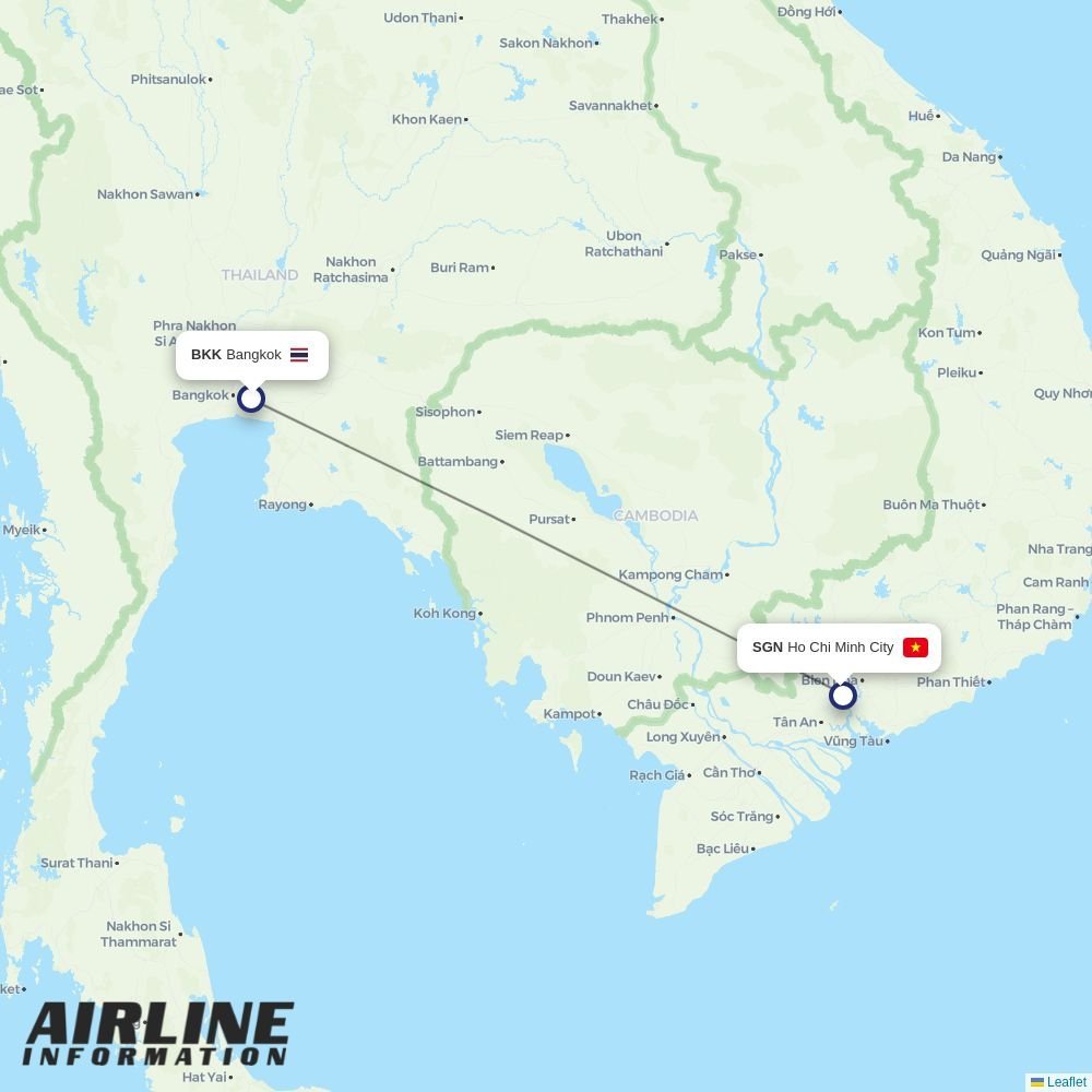 Airlines with flights from Bangkok to Ho Chi Minh City (BKK to SGN ...