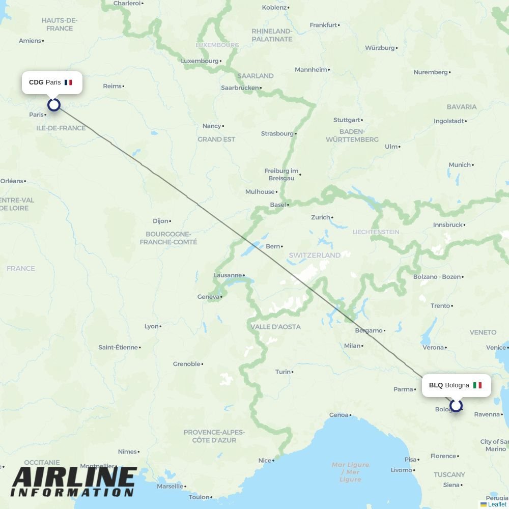 Airlines with flights from Bologna to Paris (BLQ to CDG) | Airline ...