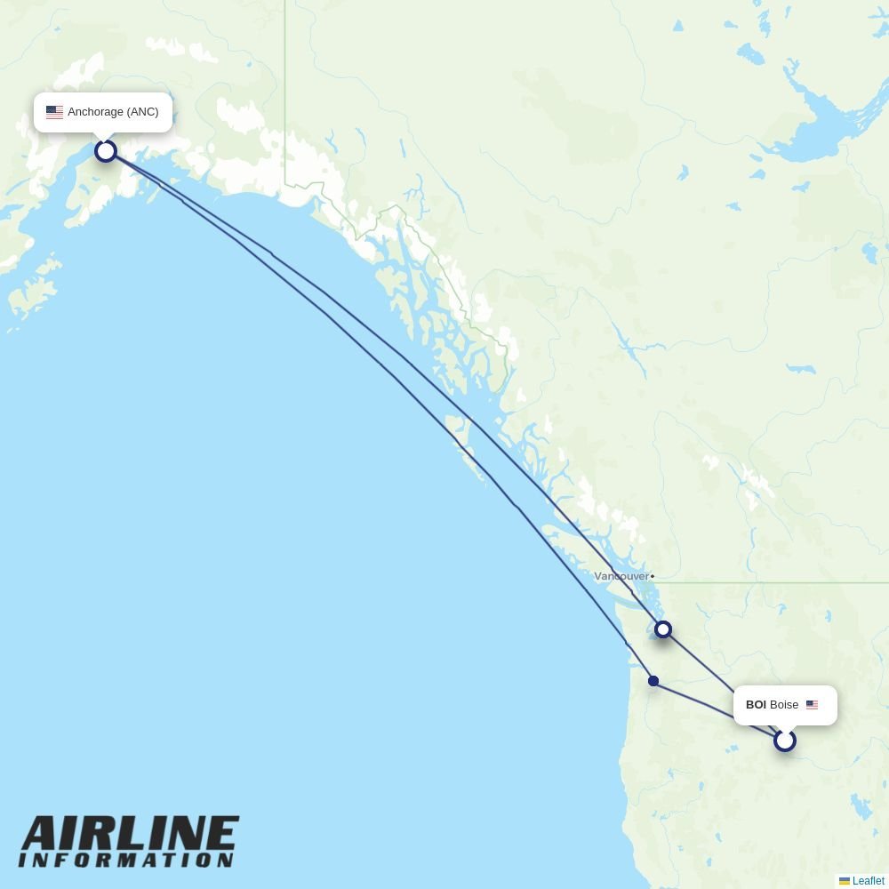 Airlines with flights from Boise to Anchorage (BOI to ANC) | Airline ...