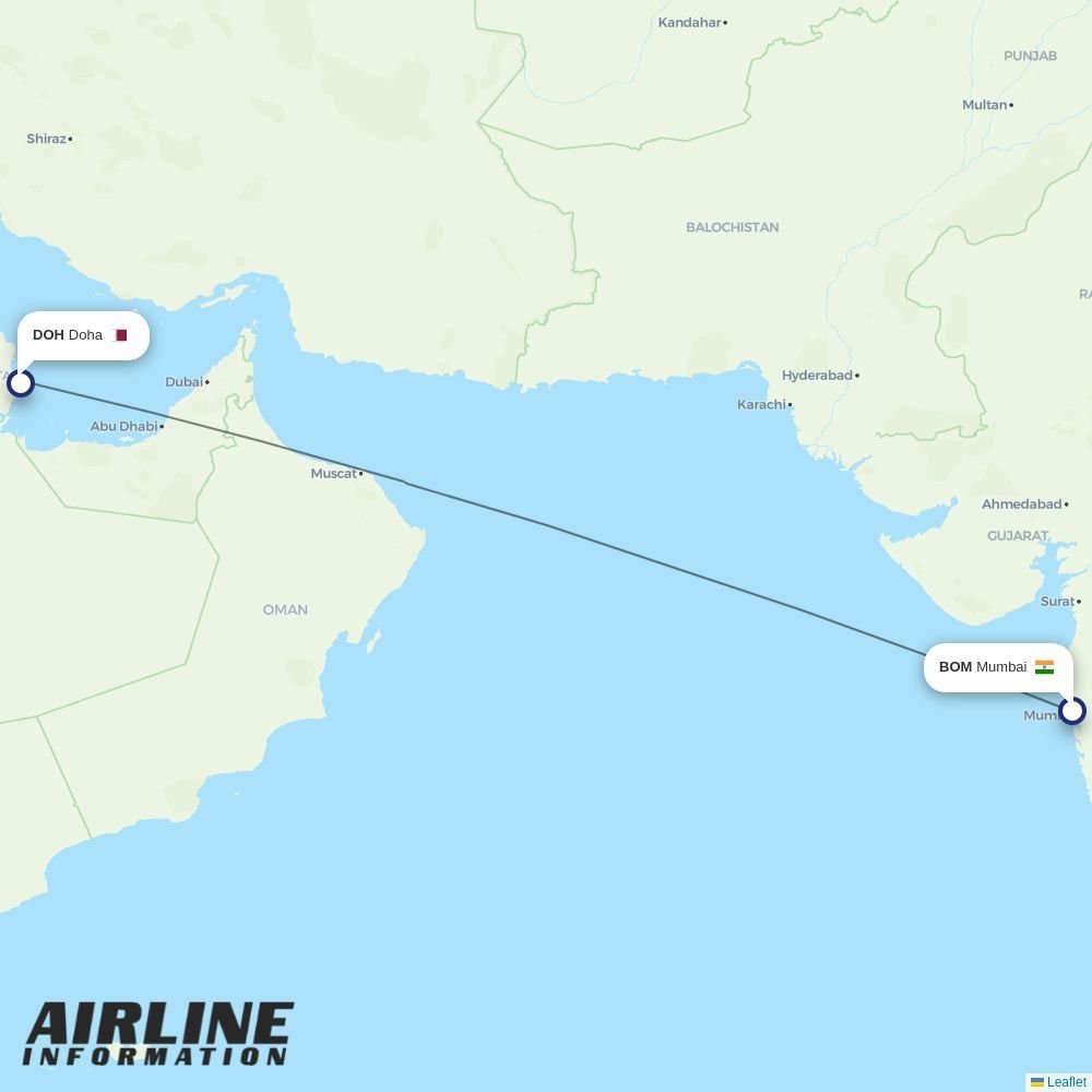 Airlines with flights from Mumbai to Doha (BOM to DOH) | Airline ...