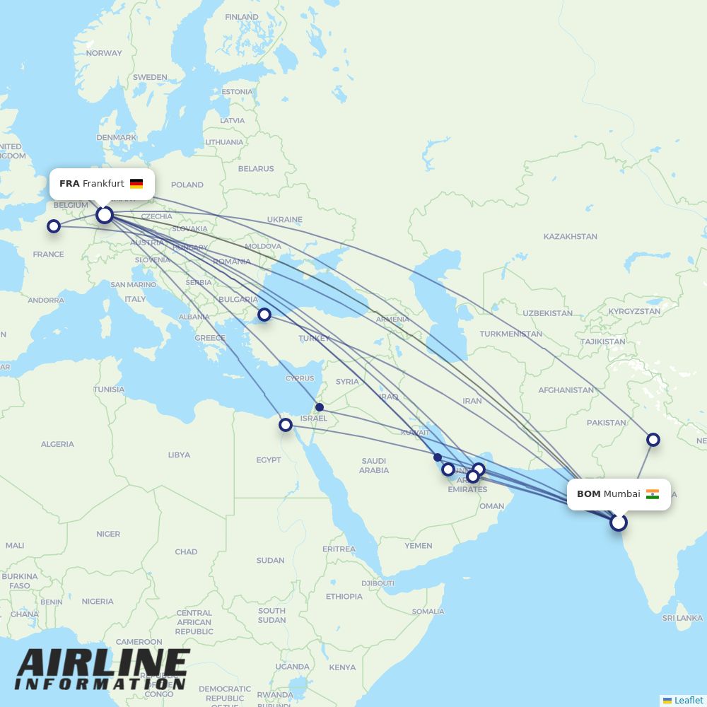 Airlines with flights from Mumbai to Frankfurt (BOM to FRA) | Airline ...