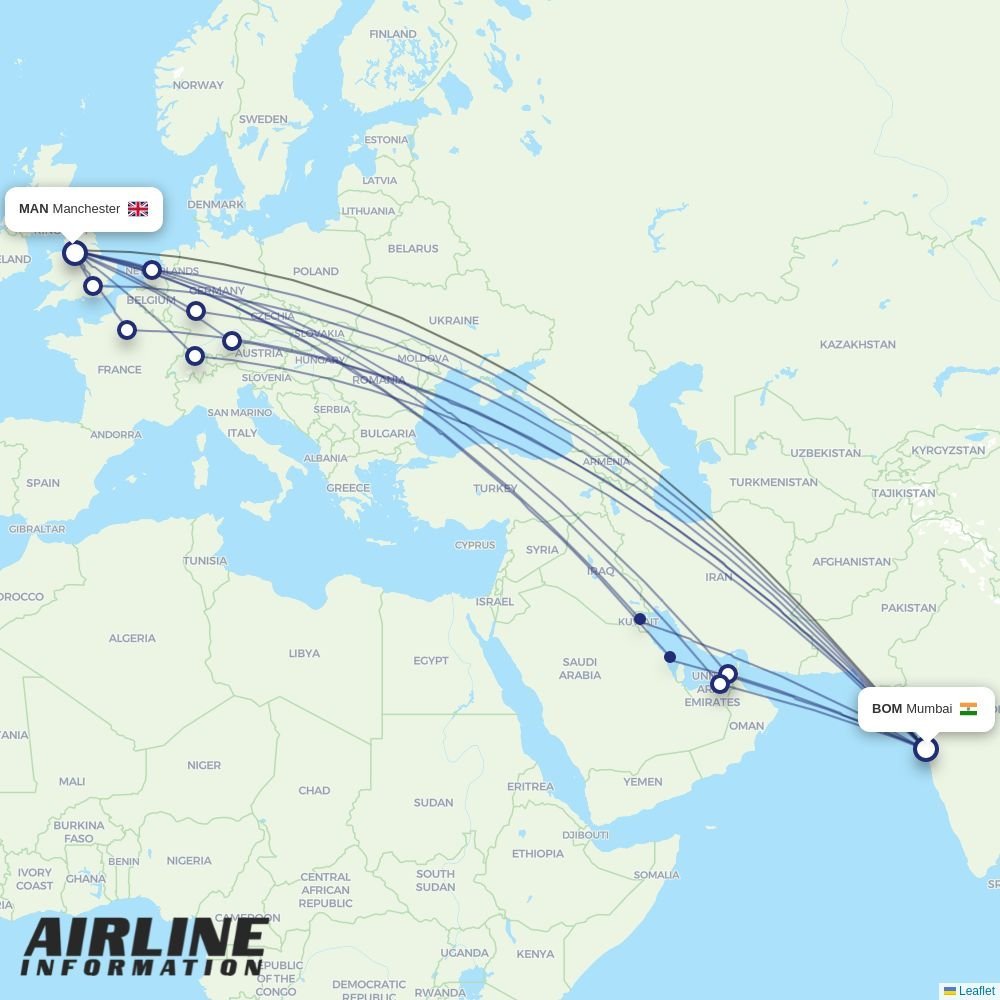 Airlines with flights from Mumbai to Manchester (BOM to MAN) | Airline ...