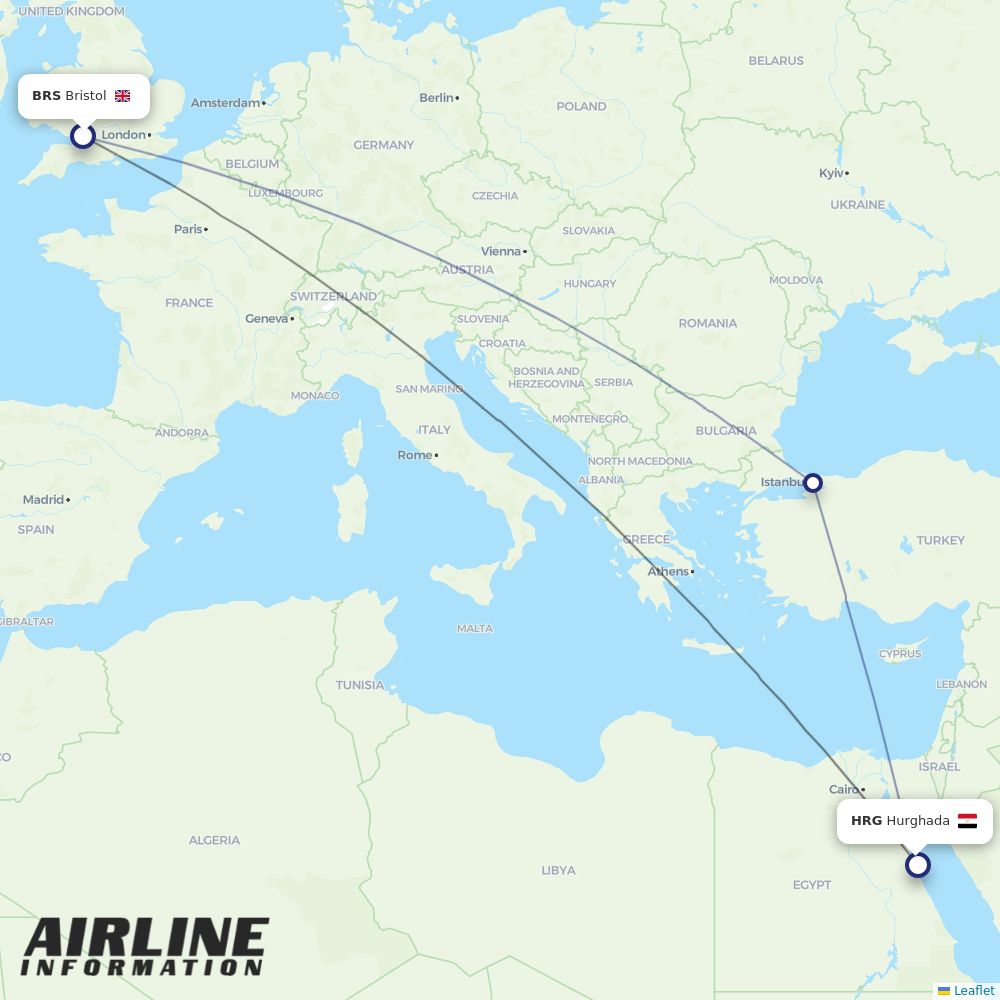 Airlines with flights from Bristol to Hurghada (BRS to HRG) | Airline Information