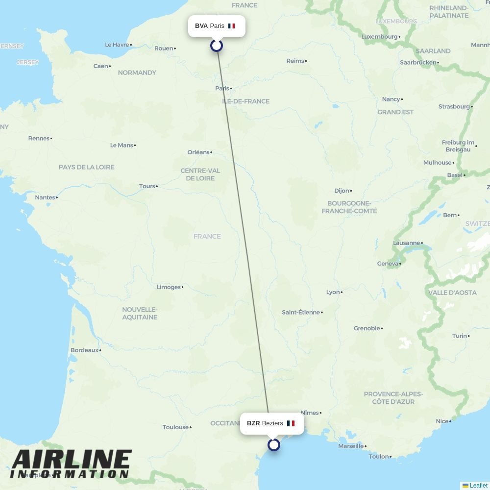 Airlines with flights from Paris to Beziers (BVA to BZR) | Airline ...