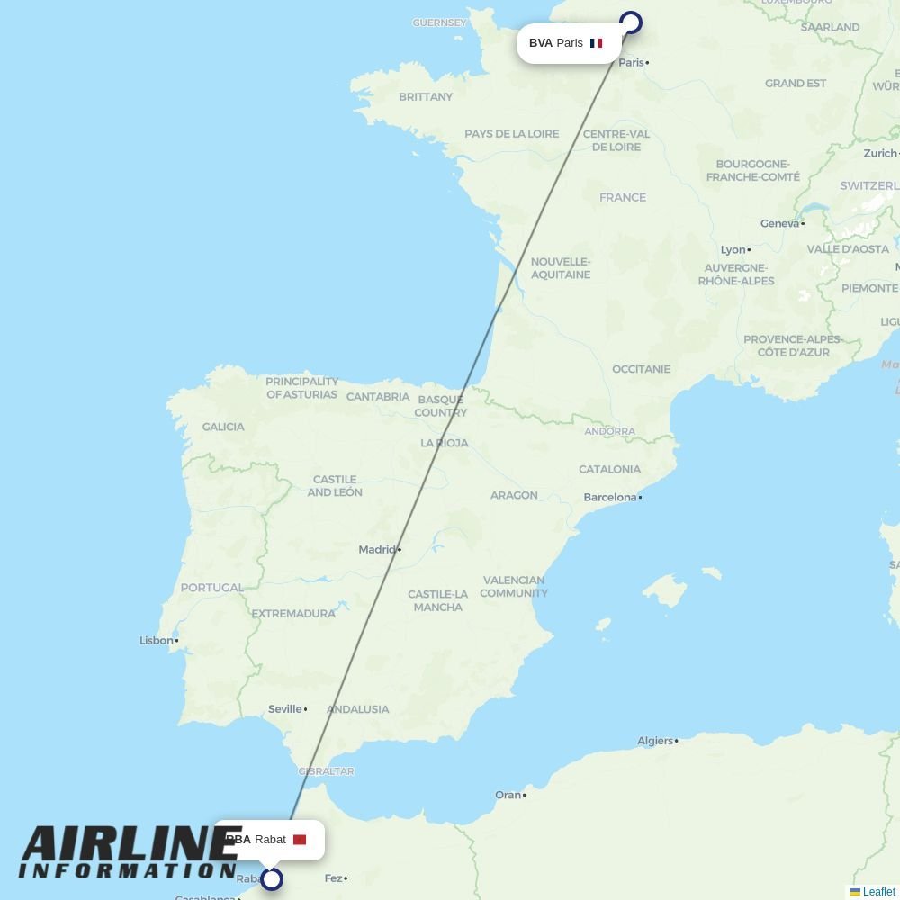 Airlines with flights from Paris to Rabat (BVA to RBA) | Airline ...