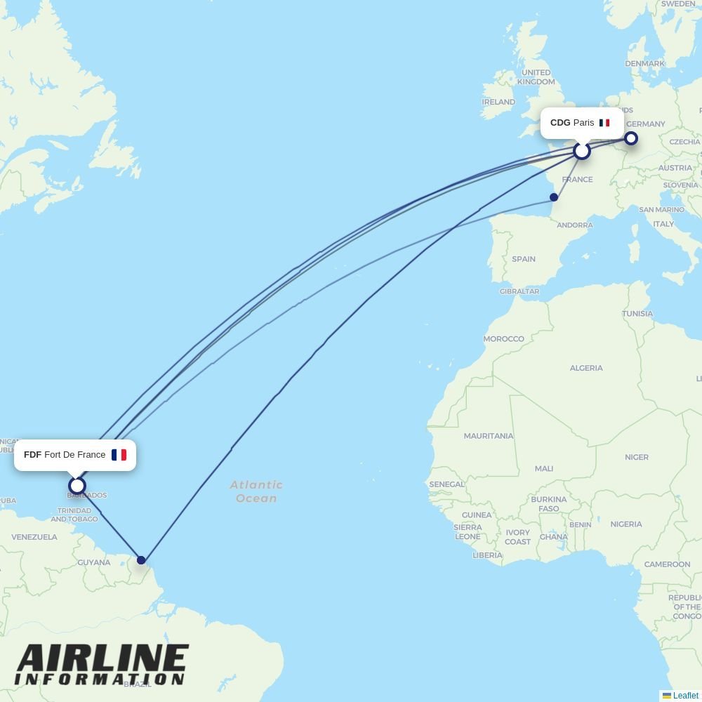 Airlines with flights from Paris to Fort De France (CDG to FDF ...