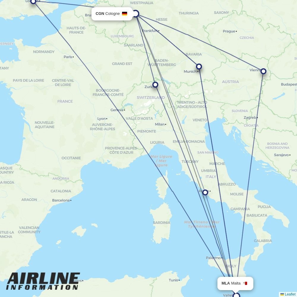 Airlines with flights from Cologne to Malta (CGN to MLA) | Airline ...