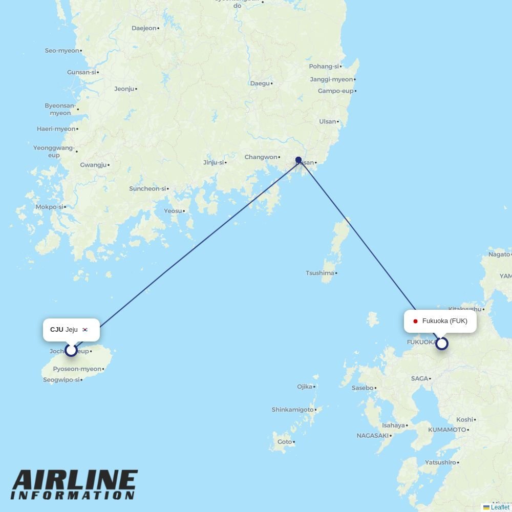 Airlines with flights from Jeju to Fukuoka (CJU to FUK) | Airline ...