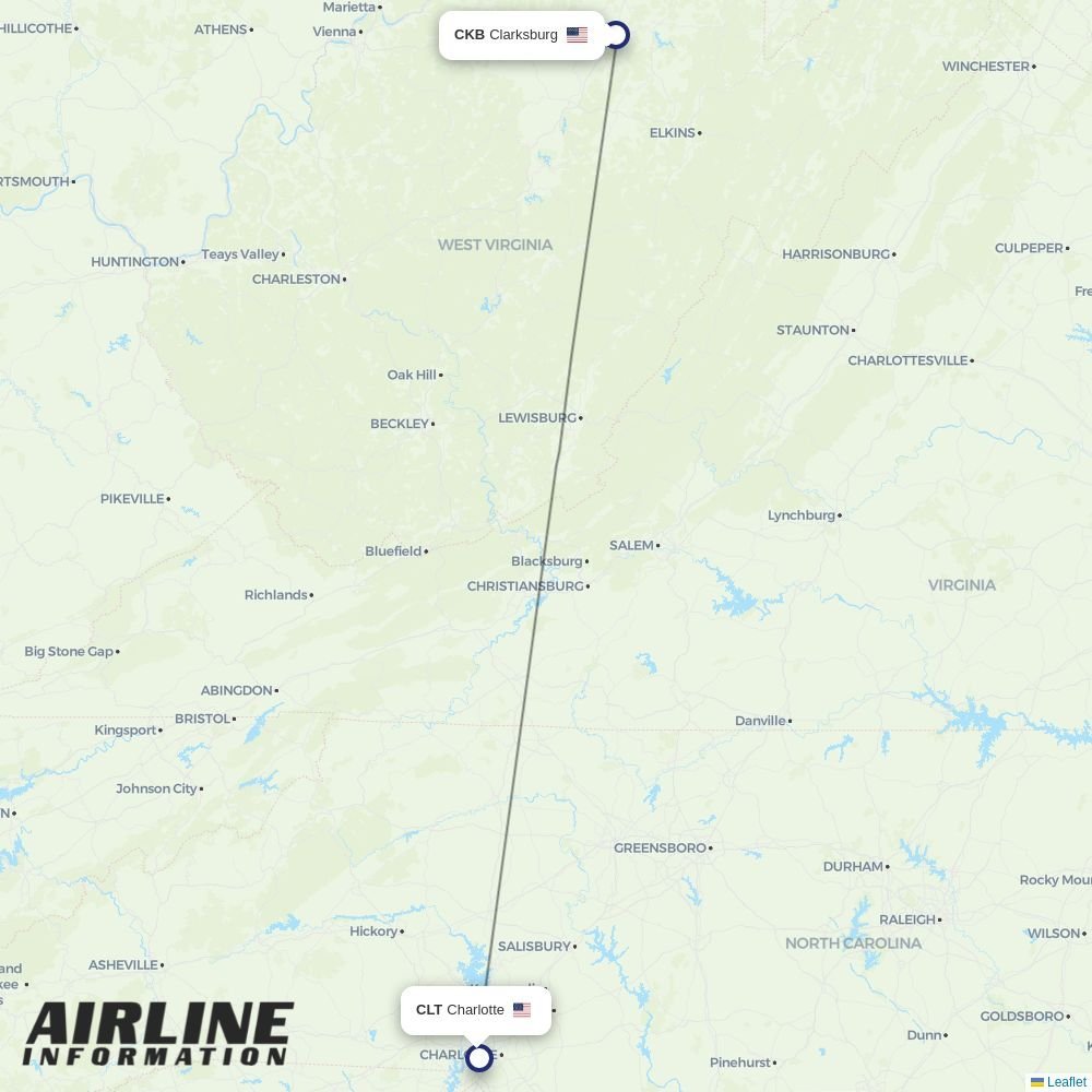 Airlines with flights from Clarksburg to Charlotte (CKB to CLT ...