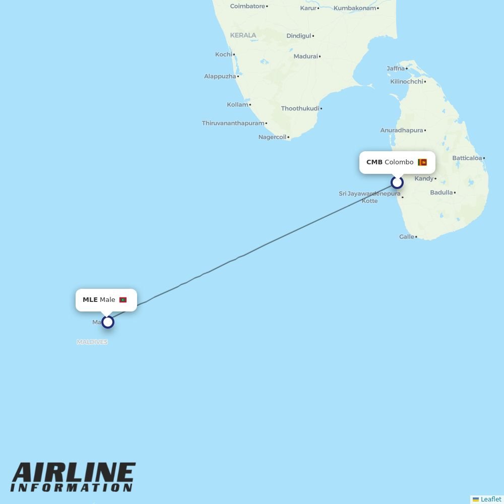 Airlines with flights from Colombo to Male (CMB to MLE) | Airline ...