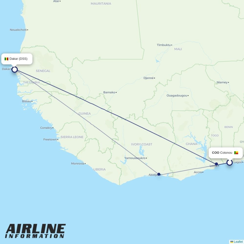 Airlines with flights from Cotonou to Dakar (COO to DSS) | Airline ...