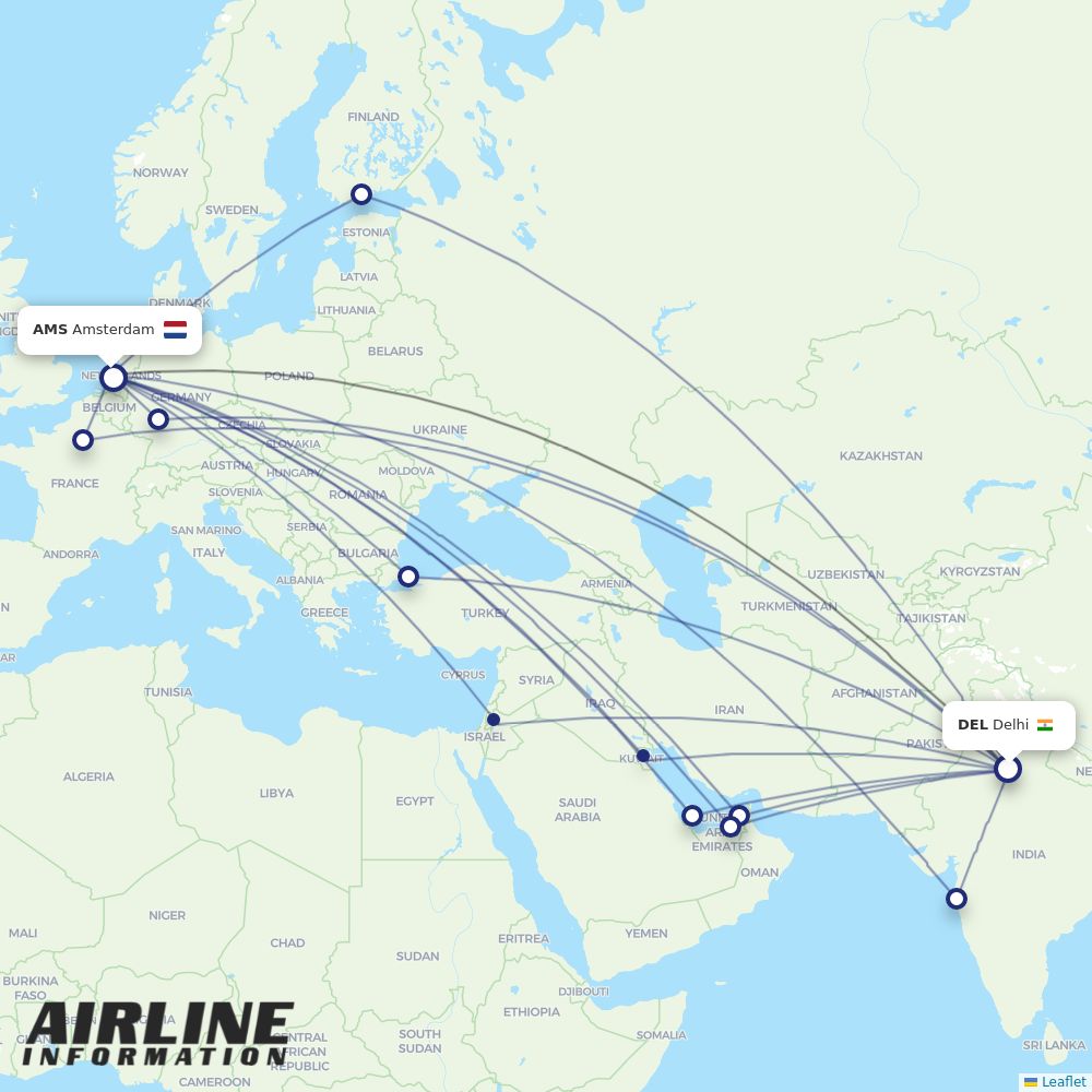 Airlines with flights from Delhi to Amsterdam (DEL to AMS) | Airline ...