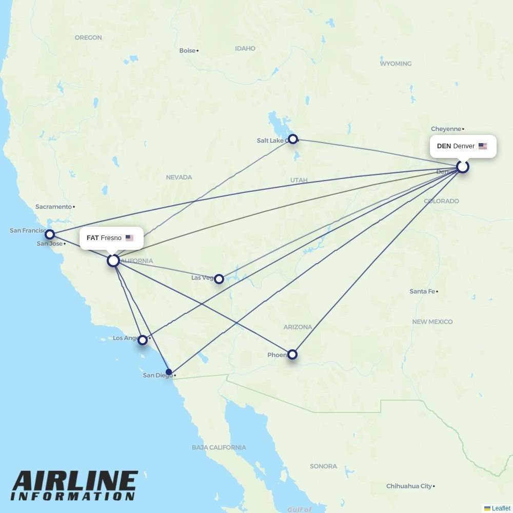 Airlines with flights from Denver to Fresno (DEN to FAT) | Airline ...