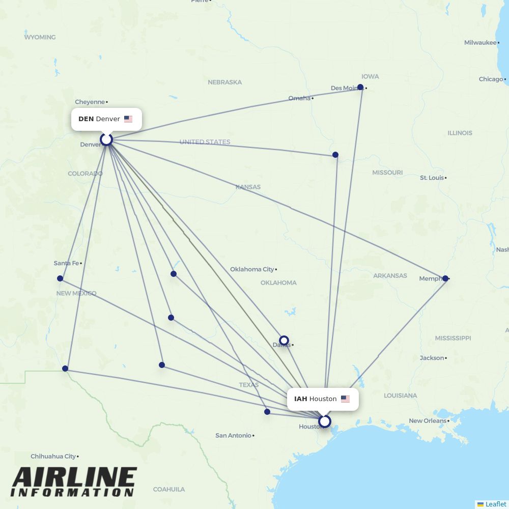 Airlines With Flights From Denver To Houston DEN To IAH Airline