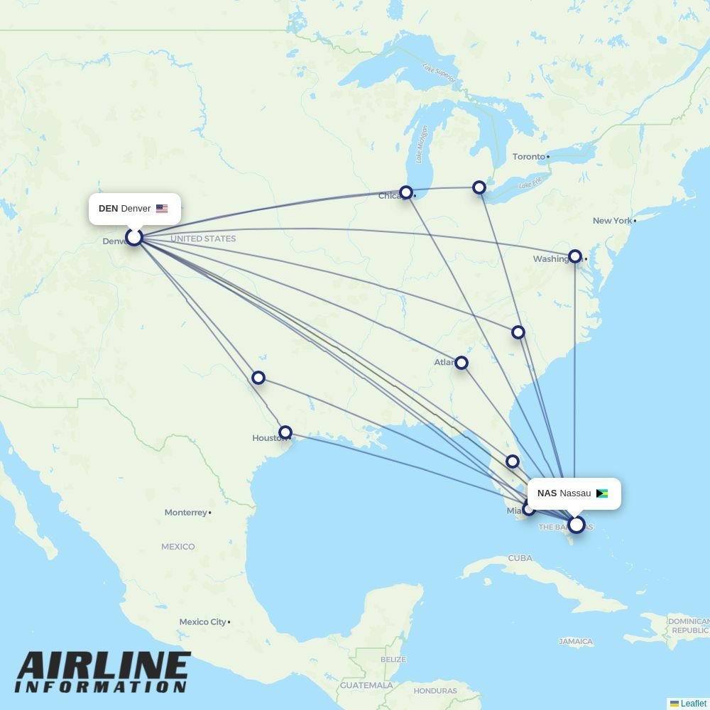 Airlines with flights from Denver to Nassau (DEN to NAS) | Airline ...