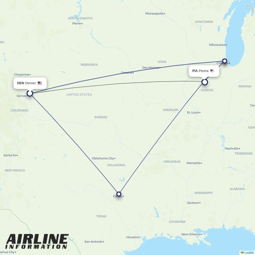 Airlines with flights from Denver to Peoria (DEN to PIA) | Airline ...