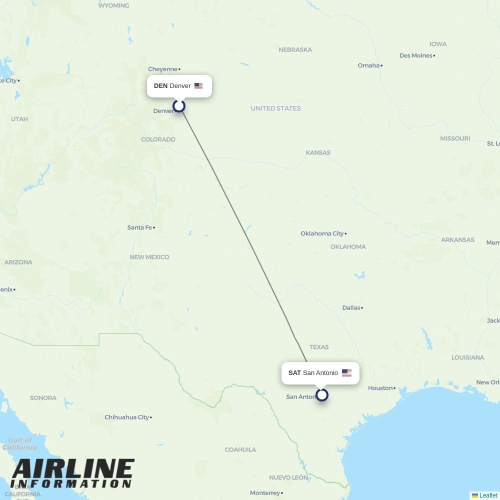 Airlines with flights from Denver to San Antonio (DEN to SAT) | Airline ...