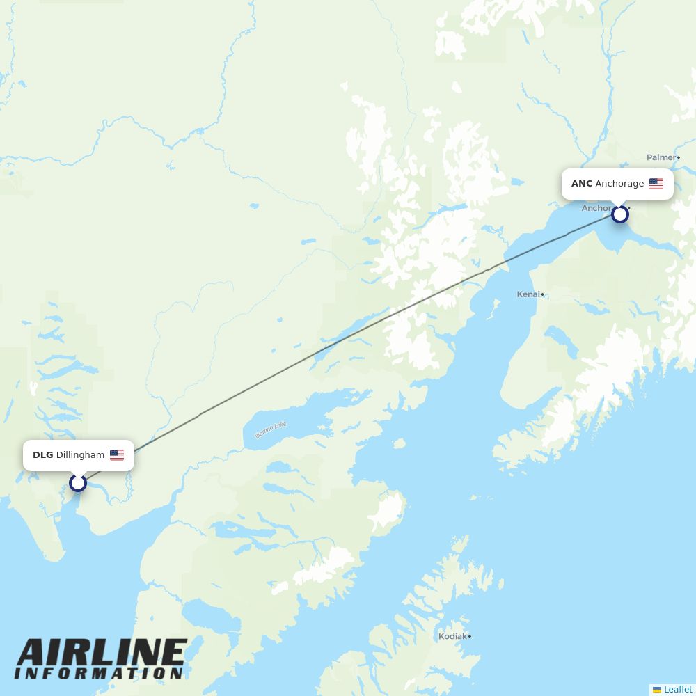 Airlines with flights from Dillingham to Anchorage (DLG to ANC ...