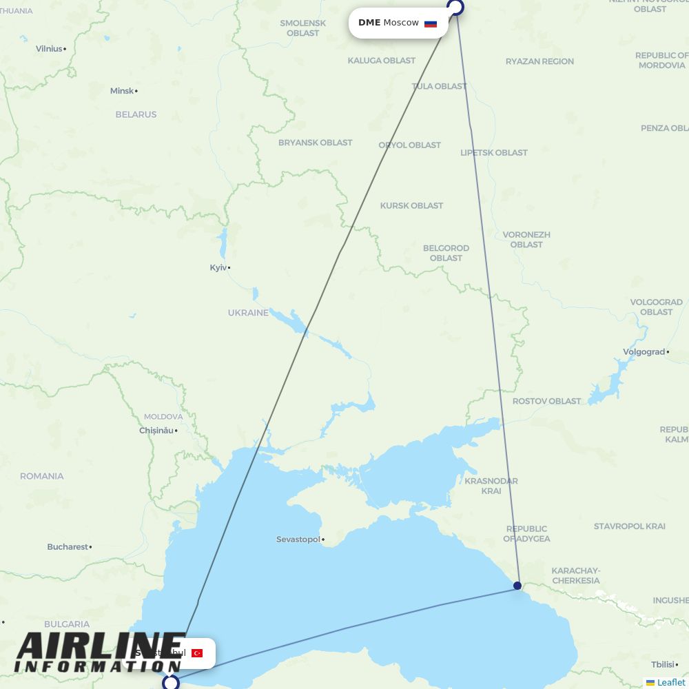 Airlines with flights from Moscow to Istanbul (DME to IST) | Airline Information