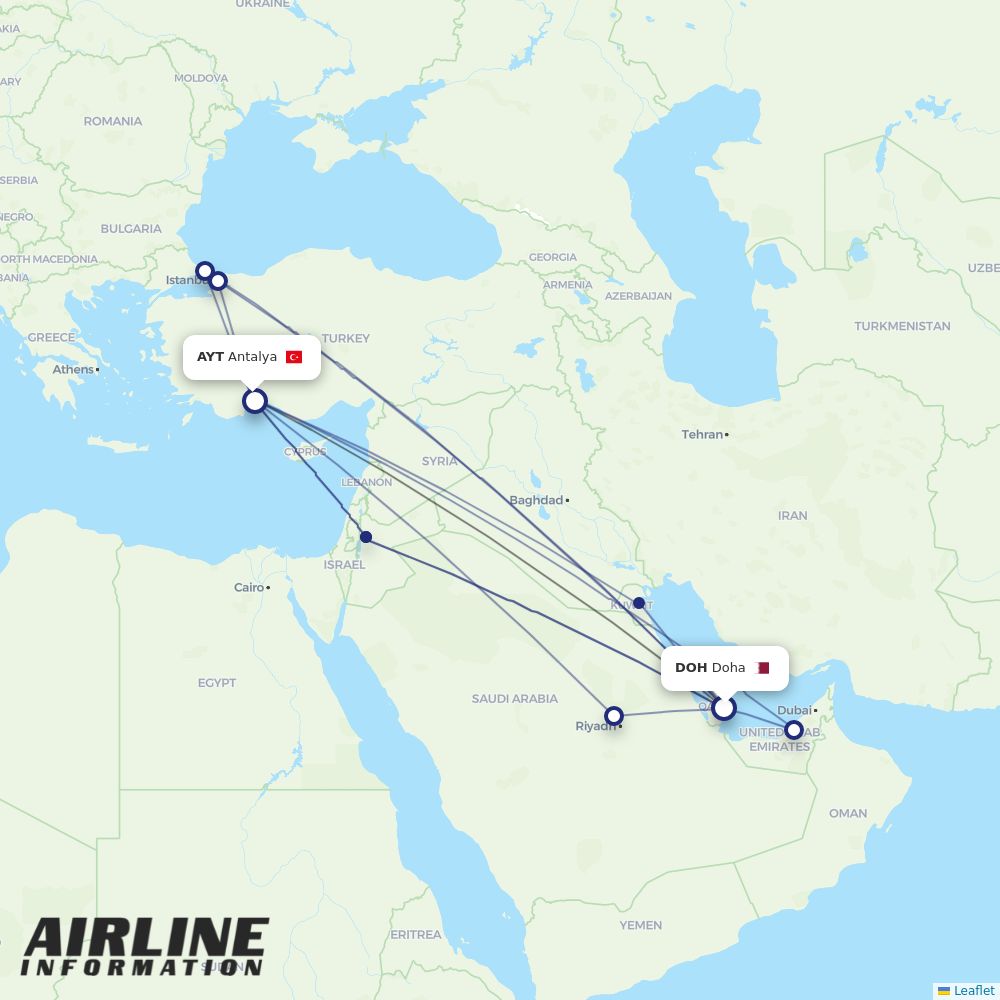 Airlines with flights from Doha to Antalya (DOH to AYT) | Airline ...