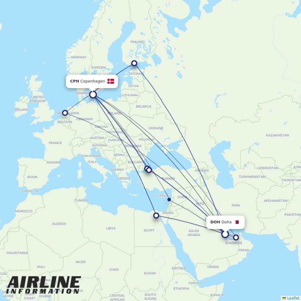 Airlines with flights from Doha to Copenhagen (DOH to CPH) | Airline ...