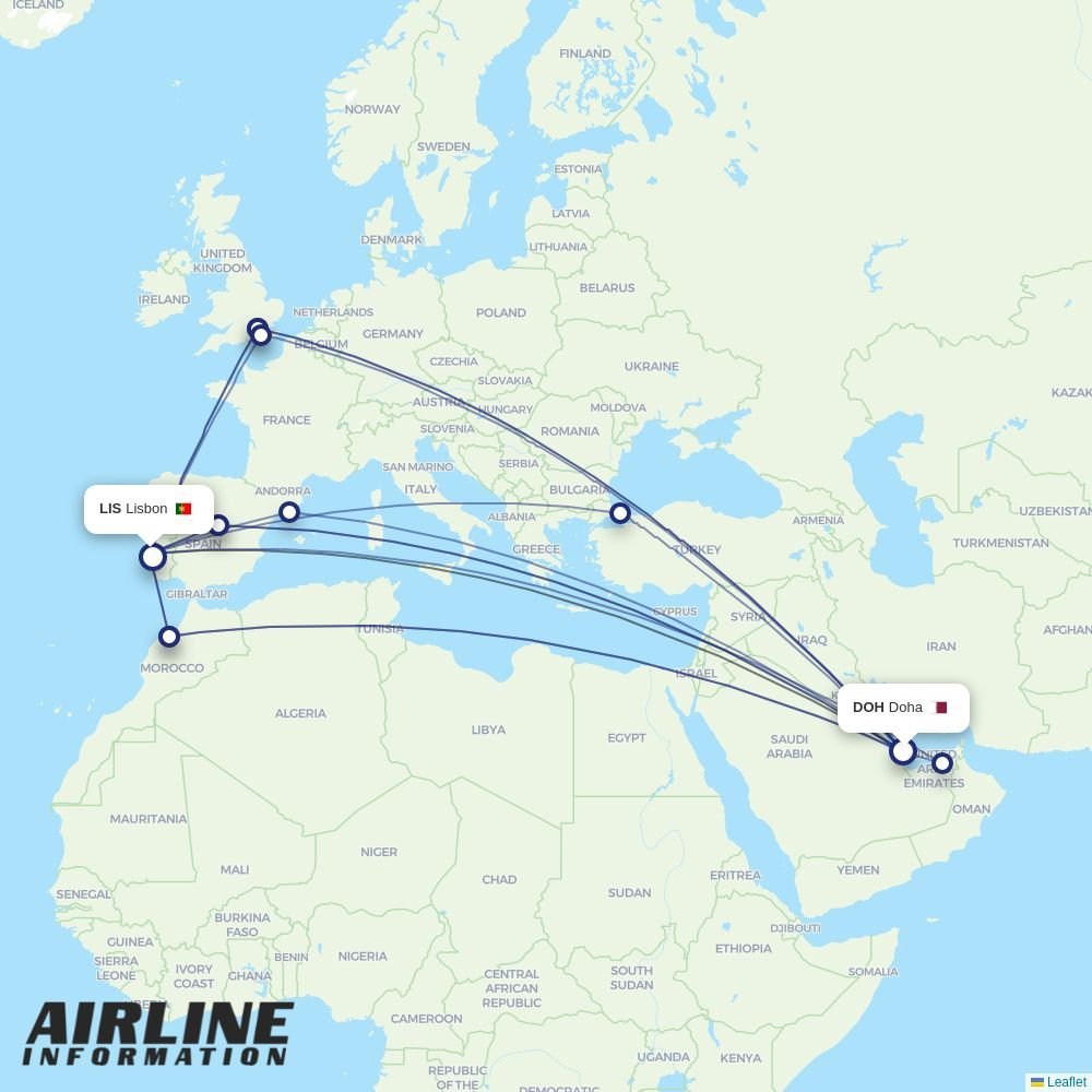 Airlines with flights from Doha to Lisbon (DOH to LIS) | Airline ...