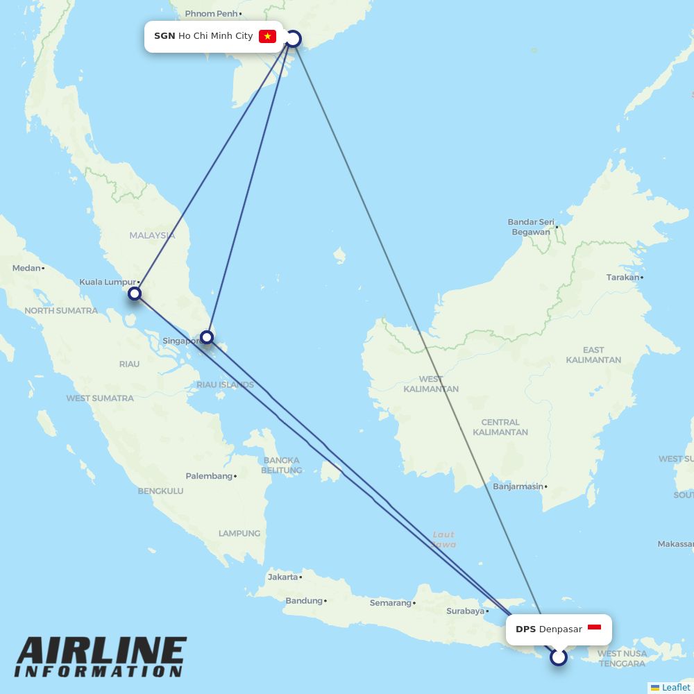 Airlines with flights from Denpasar to Ho Chi Minh City (DPS to SGN) | Airline Information
