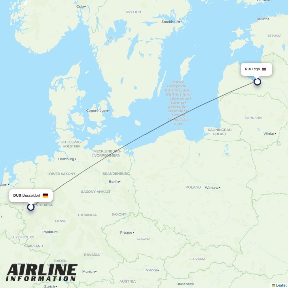 Airlines with flights from Dusseldorf to Riga (DUS to RIX) | Airline ...