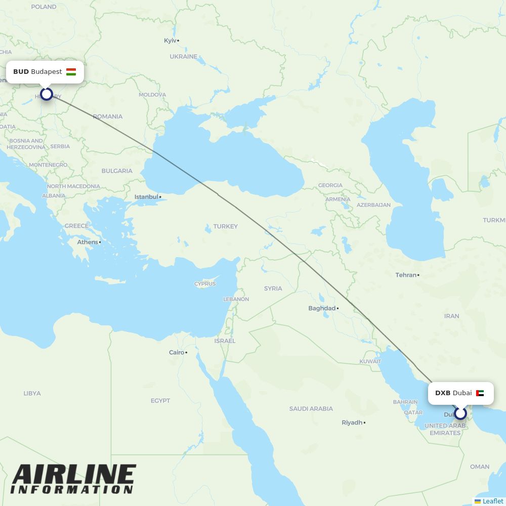 Airlines with flights from Dubai to Budapest (DXB to BUD) | Airline Information