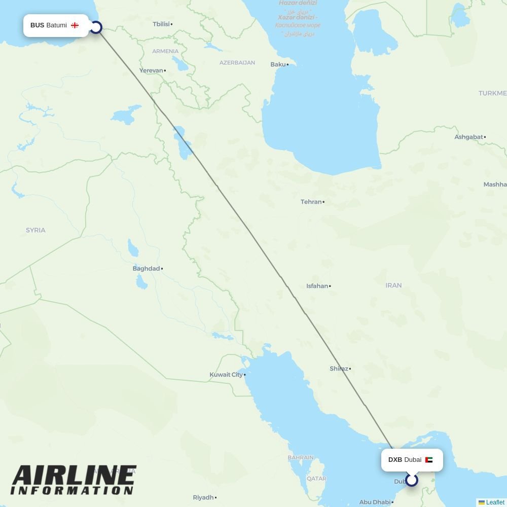 Airlines with flights from Dubai to Batumi (DXB to BUS) | Airline ...