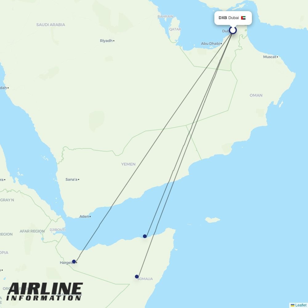 Daallo Airlines flights from Dubai (DXB) | Airline Information